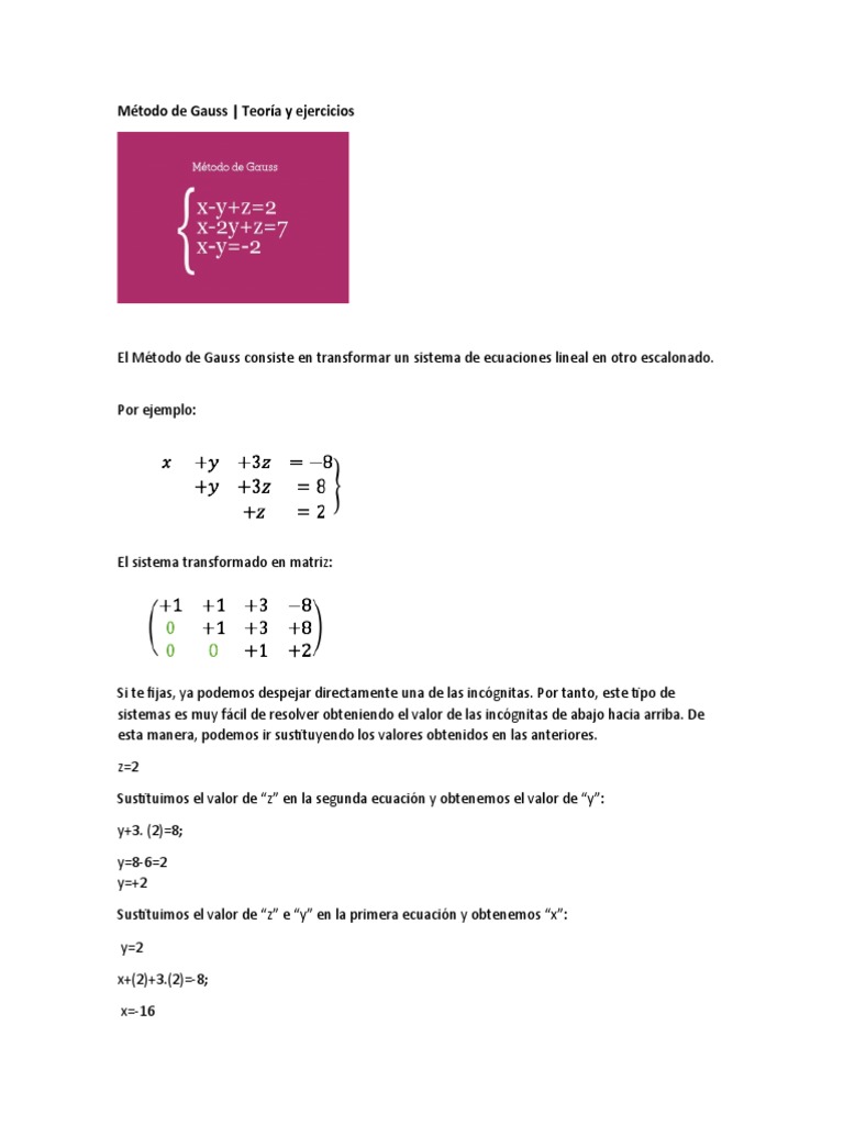 Método de Gauss | PDF