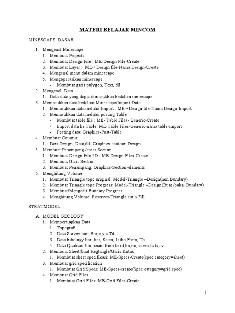 Prosedur Belajar Minescape | PDF