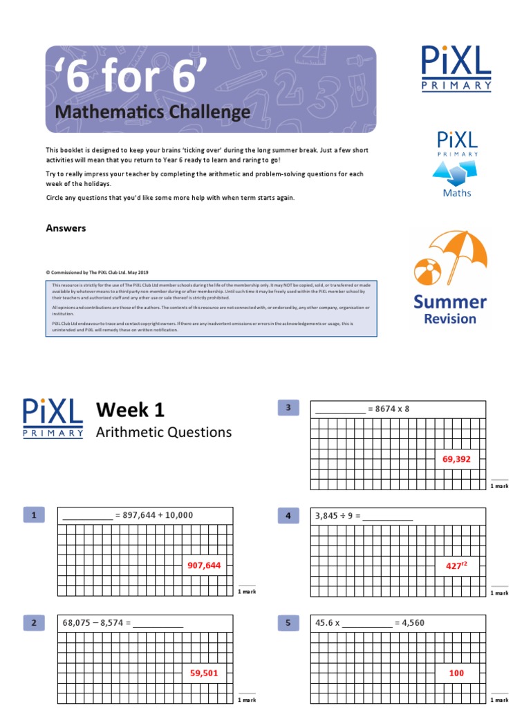 Answers: © Commissioned by The Pixl Club Ltd. May 2019 | PDF | Length ...
