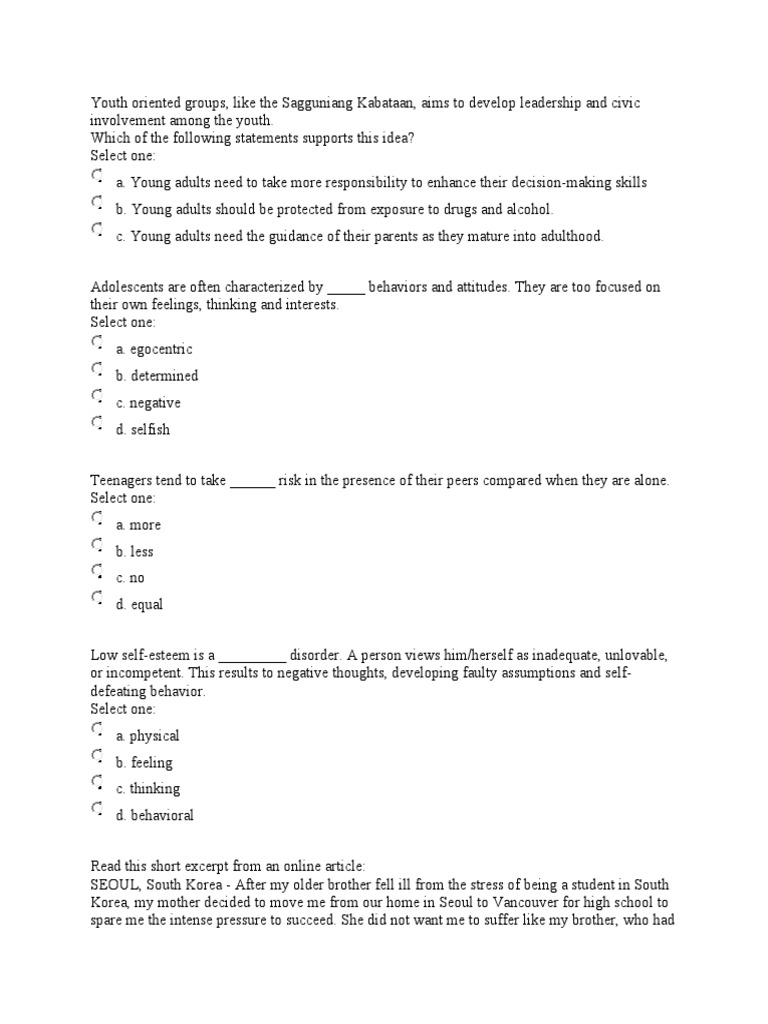 Youth Leadership and Development Insights | PDF | Adolescence ...