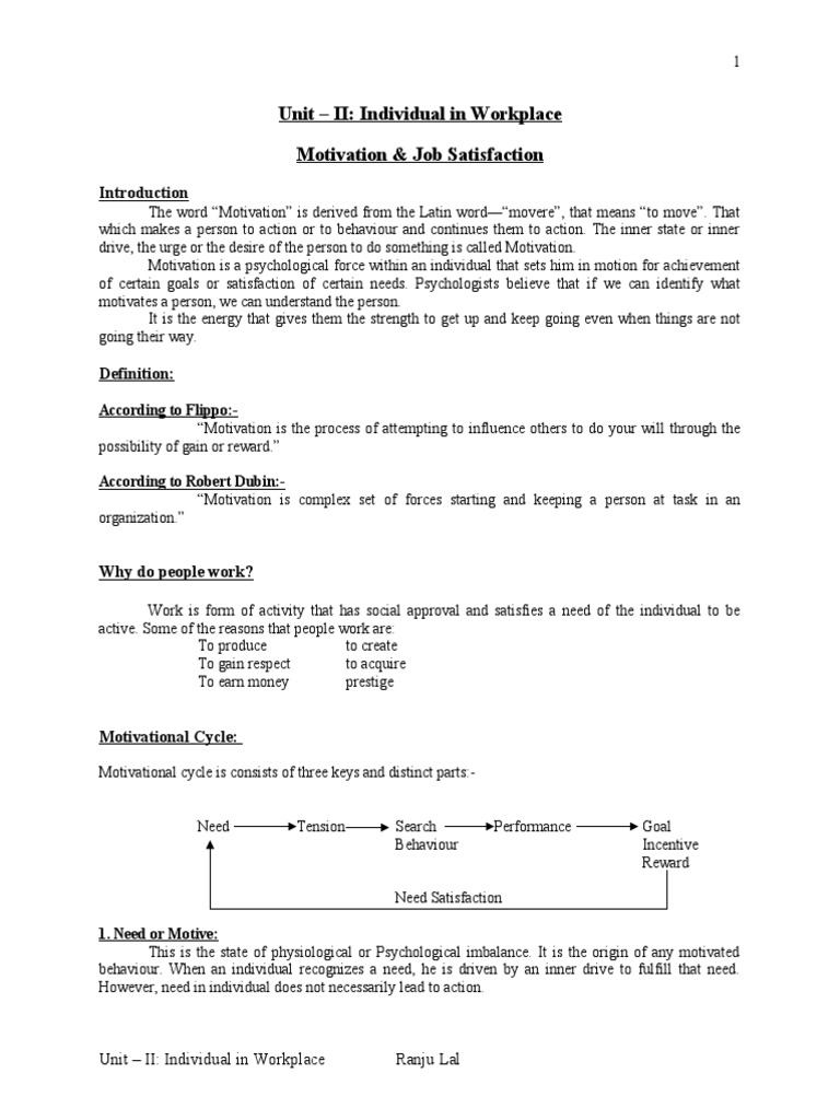 Motivation in the Workplace: Understanding Employee Needs, Drives and Goal-Oriented Behavior ...