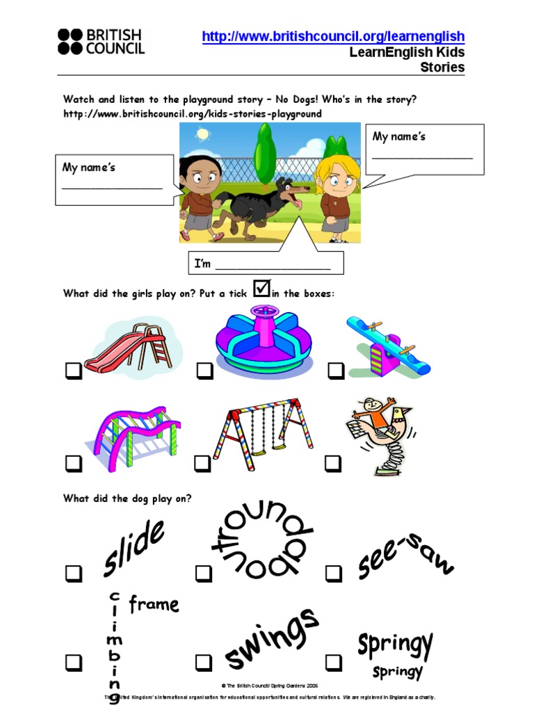 Playground Easy Activities PDF | PDF