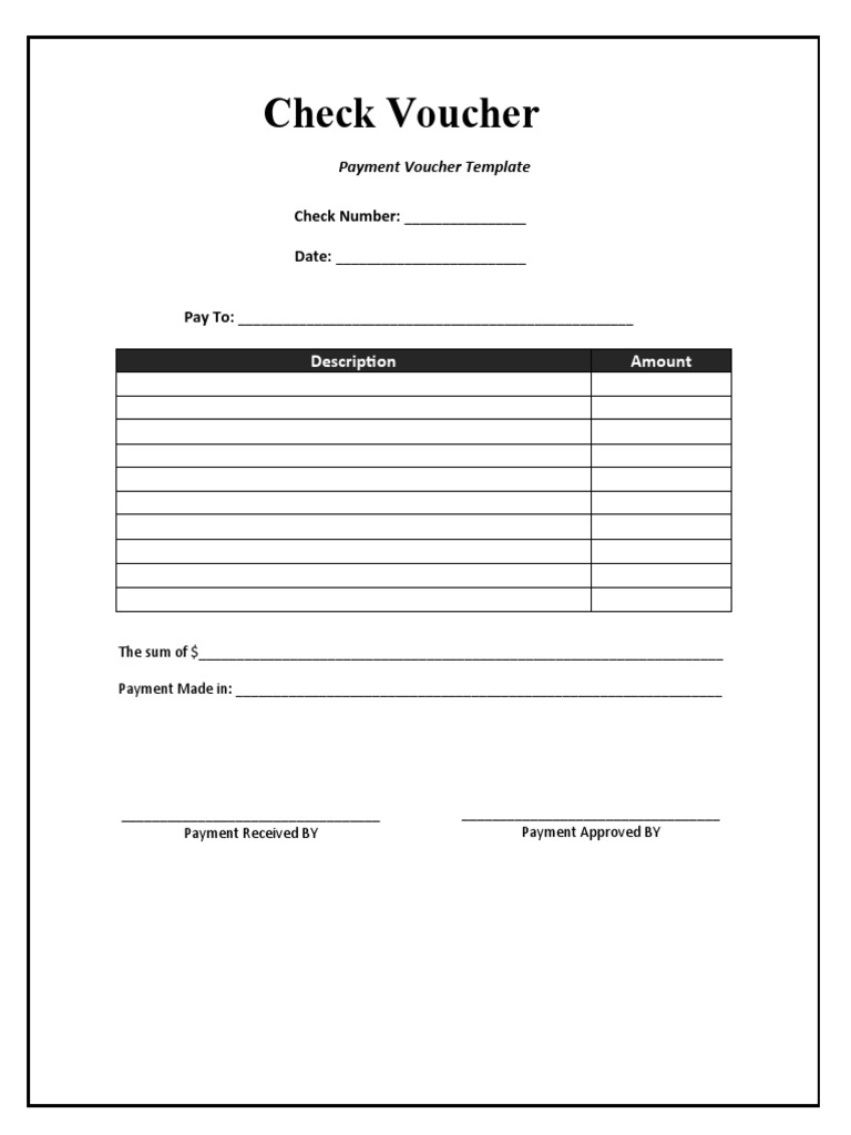 Check Voucher Template | PDF | Finance & Money Management | Law