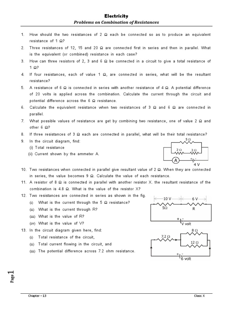 Physics Assignment PDF | PDF | Series And Parallel Circuits | Resistor