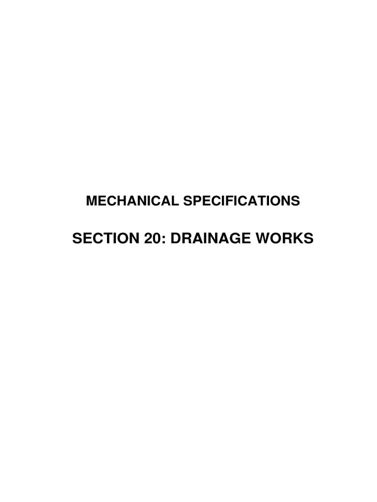D. SECTION 20 - DRAINAGE WORKS | Download Free PDF | Septic Tank | Pipe ...