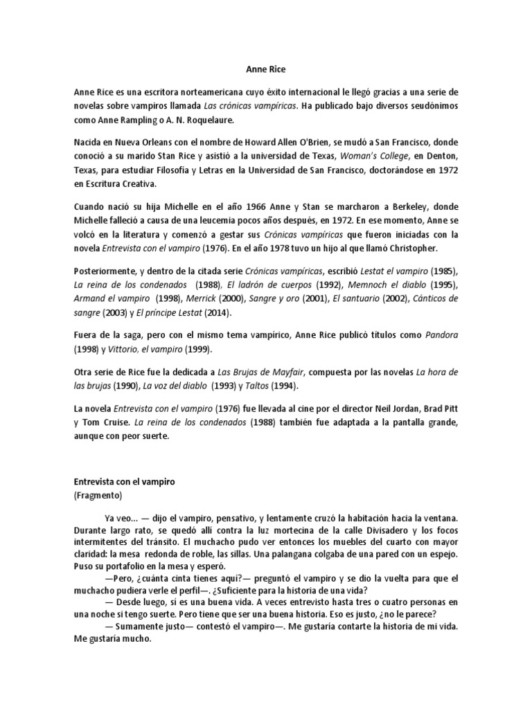 Anne Rice | PDF
