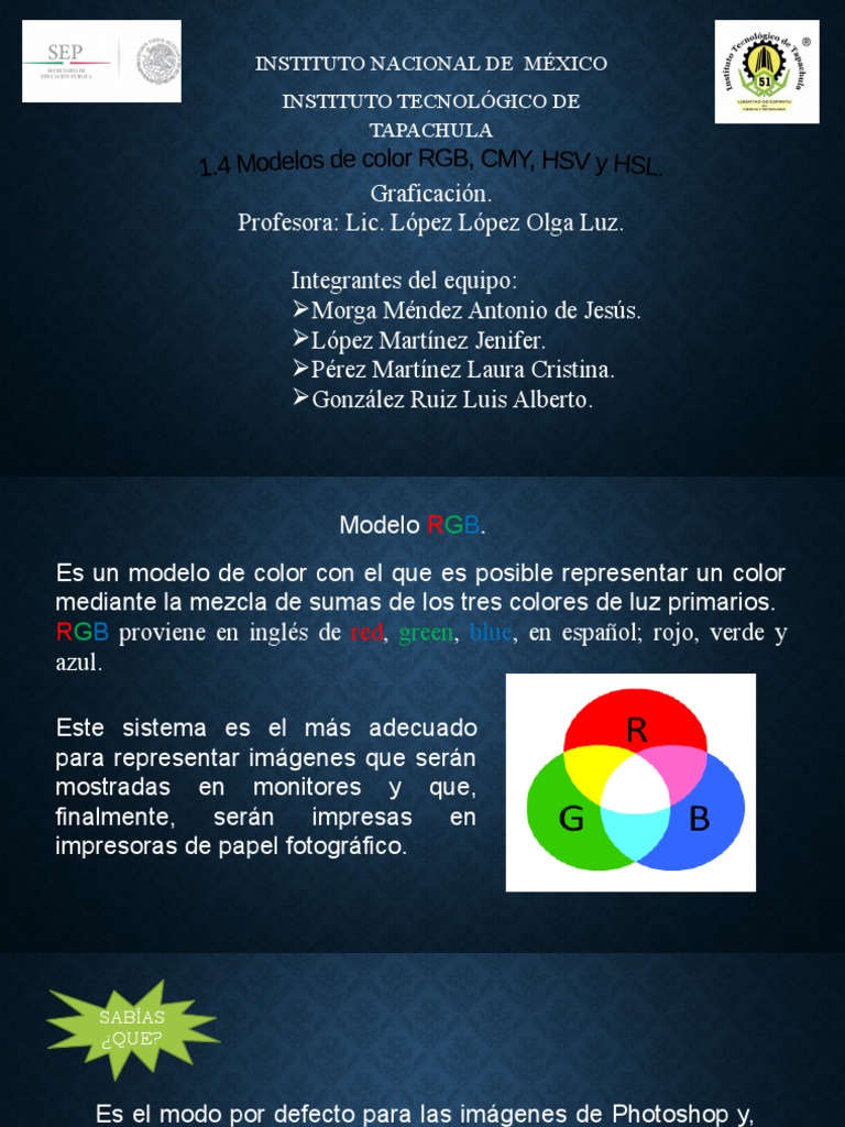 1.4 Modelos de Color RGB, Cmy, HSV y HSL | PDF | Procesamiento de señal ...