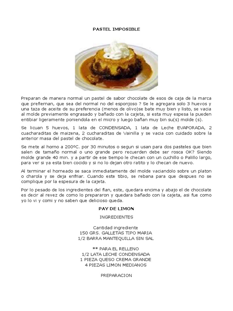 Recetas Postres | PDF | Crema | Postres