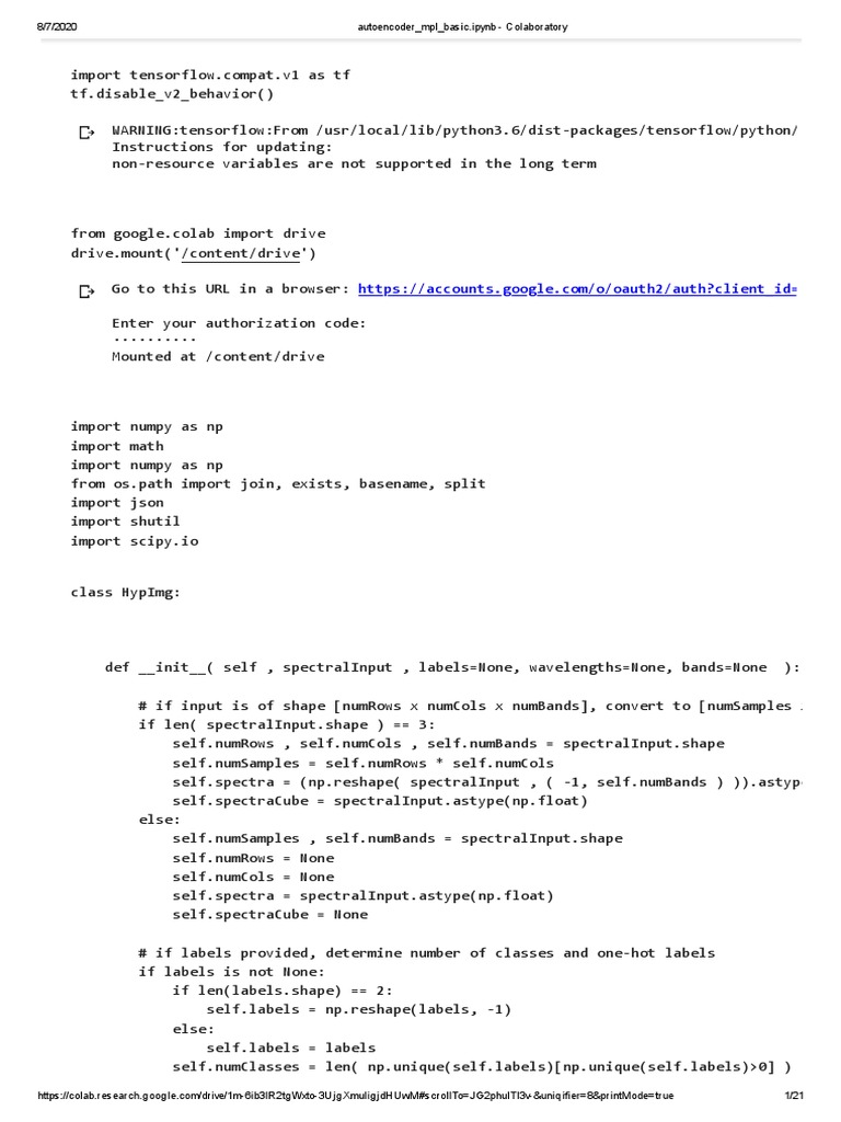 Autoencoder - MPL - Basic - Ipynb - Colaboratory PDF | PDF | Computing | Teaching Mathematics
