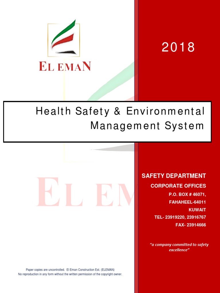 ELEMAN HSEMS - Safety Management System PDF | PDF | Occupational Safety ...