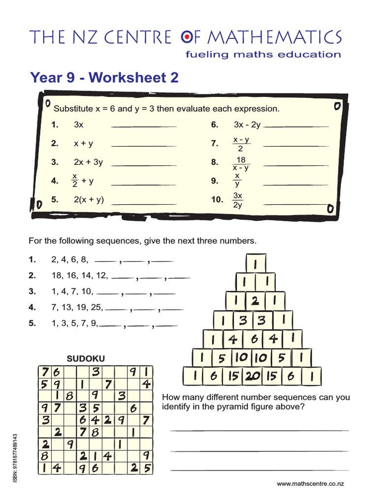 Year 9 - Worksheet 2: X - y 2 18 X - y y X | PDF | Teaching Mathematics