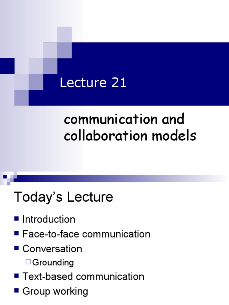 HCI Lecture 21 Communication and Collaboration Models | PDF | Body ...