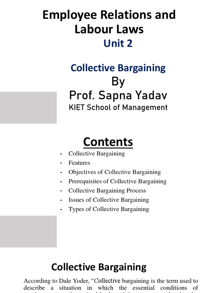 Unit 2 Collective Bargaining PDF | PDF | Collective Bargaining | Bargaining