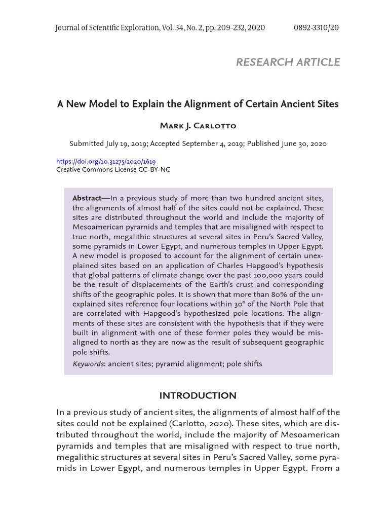 A New Model To Explain The Alignment of Certain Ancient Sites | PDF ...