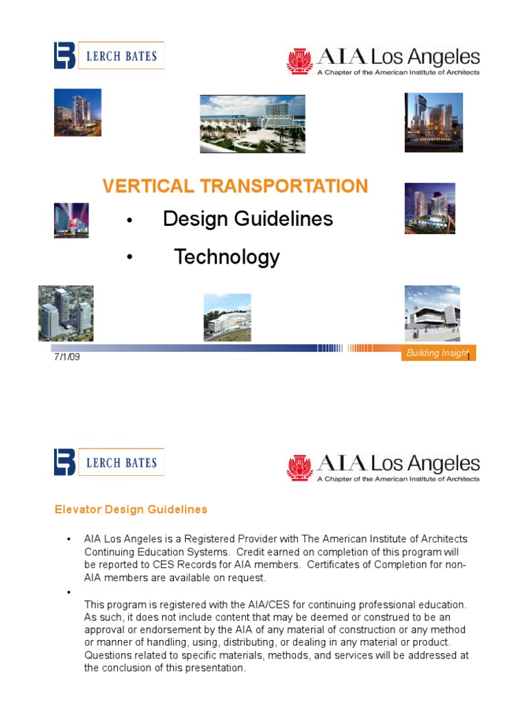 AIA - Vertical - Transport - Elevator - Design | PDF