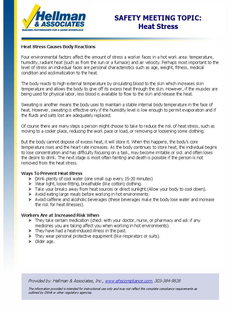 Heat Stress | PDF | Hyperthermia | Stress (Biology)
