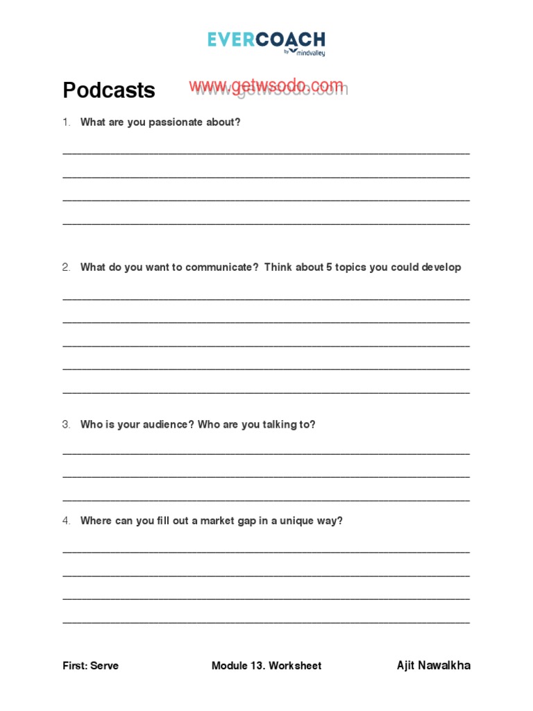 Podcast Planning Worksheet | PDF | Social Science