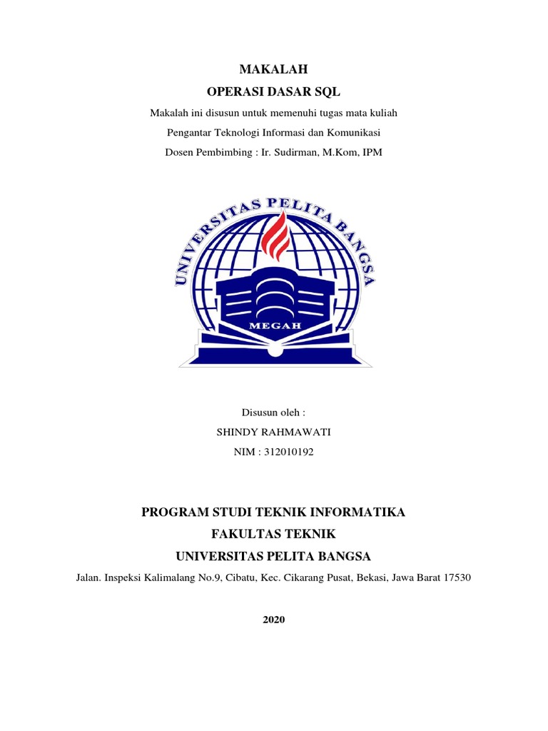 Makalah Operasi Dasar Database | PDF | Komputer | Teknologi & Rekayasa