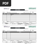 Gate Pass Official Form New | PDF