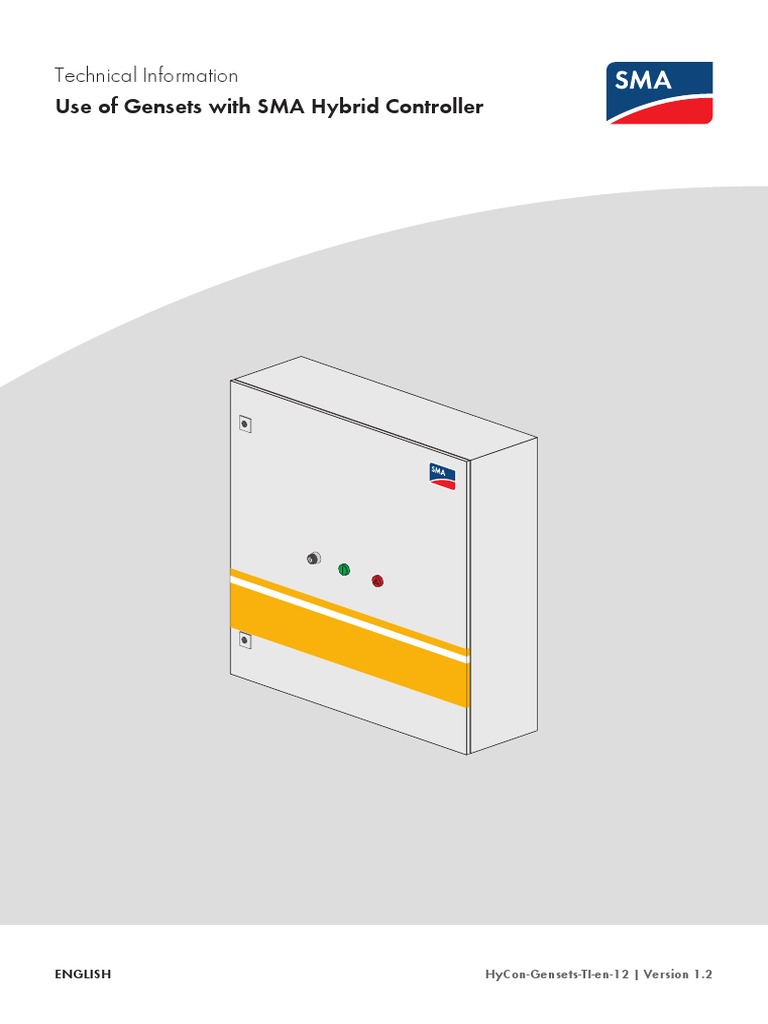 Use of Gensets With SMA Hybrid Controller: Technical Information | PDF ...