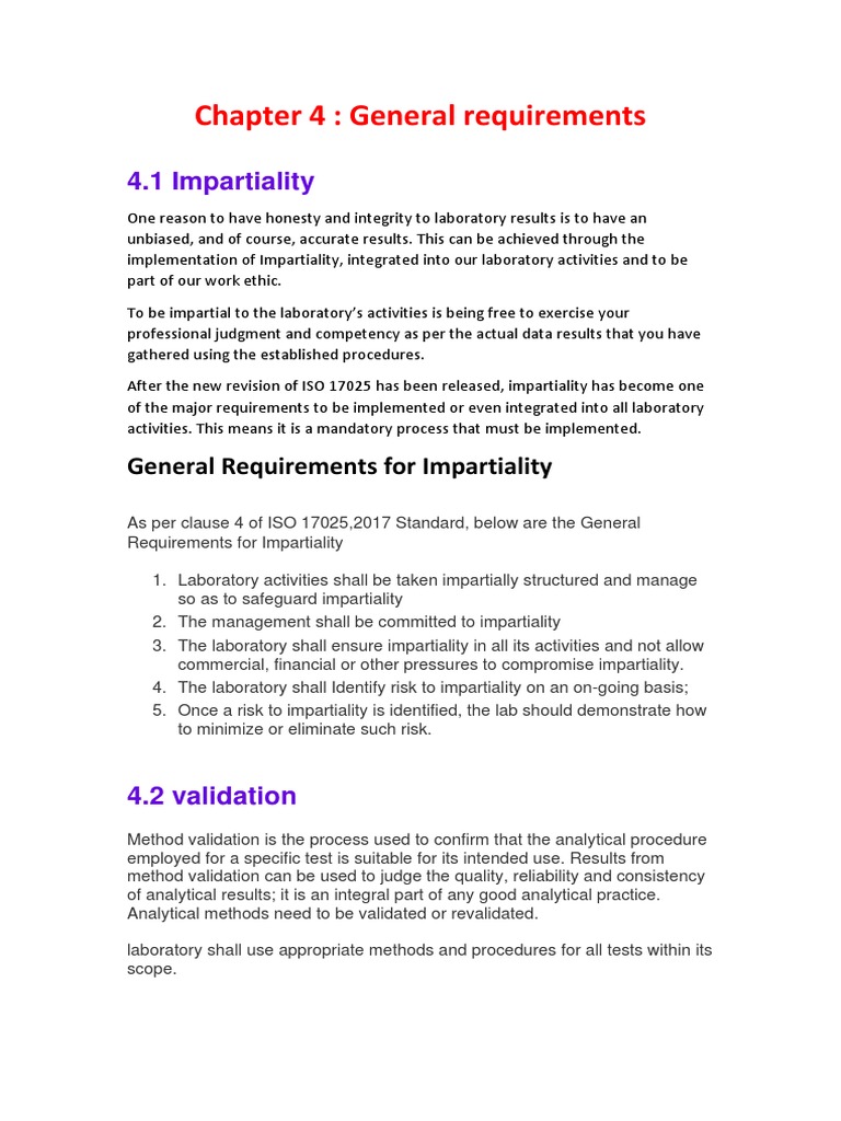 Requirements for Impartiality in Laboratory Testing | PDF | Calibration ...