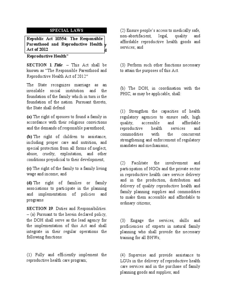Tipones - Republic Act 10354 | PDF | Reproductive Health | Family Planning