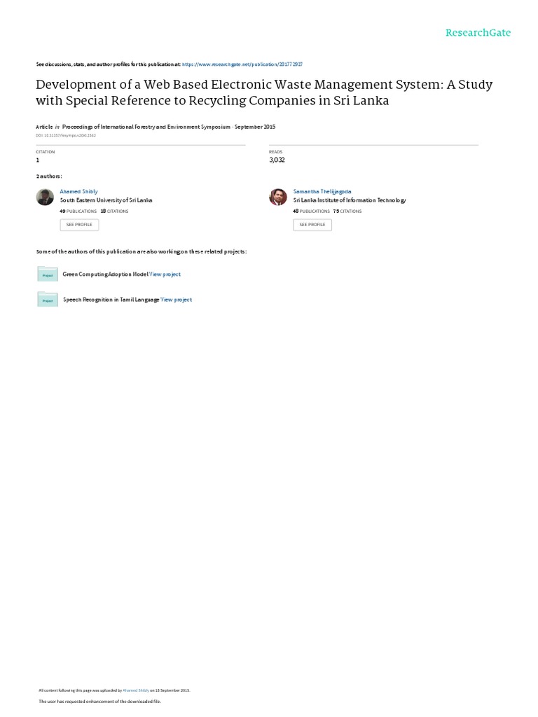E Waste Research | PDF | Electronic Waste | Reuse