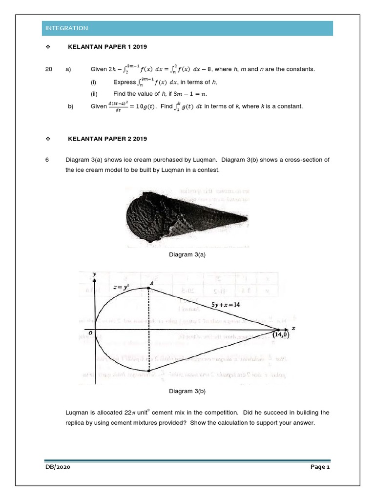 SPM AddMath Integration | PDF | Cartesian Coordinate System | Tangent