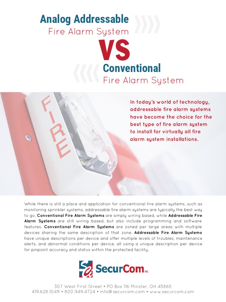 SecurCom Addressable Vs Conventional Fire Alarm System | PDF ...