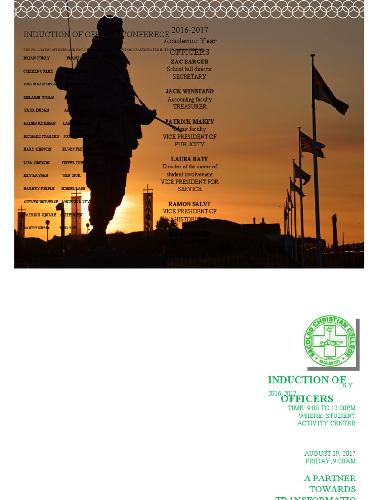 Induction of Officer Conferece: 2016-2017 Academic Year Officers | PDF