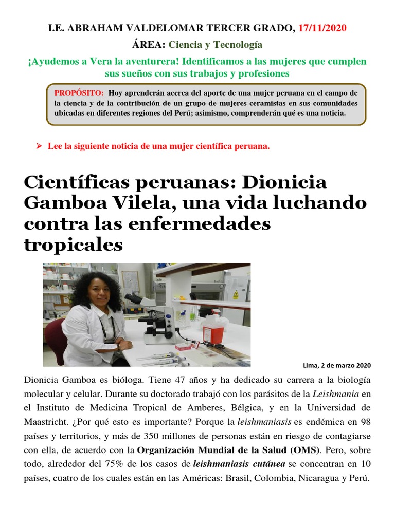 Dionicia Gamboa: Ciencia y Salud Tropical | PDF | Perú | Malaria