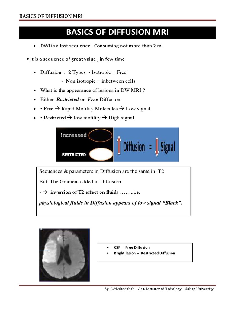 Summary of BASICS OF DIFFUSION MRI PDF | PDF | Magnetic Resonance ...