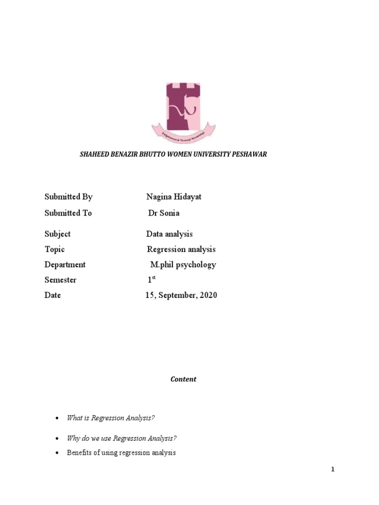 What Is Regression Analysis Pdf Linear Regression Dependent And