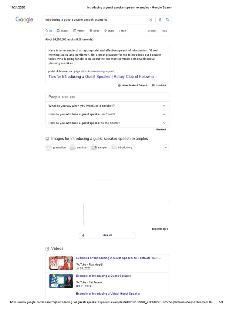 Introducing A Guest Speaker Speech Examples - Google Search | PDF ...