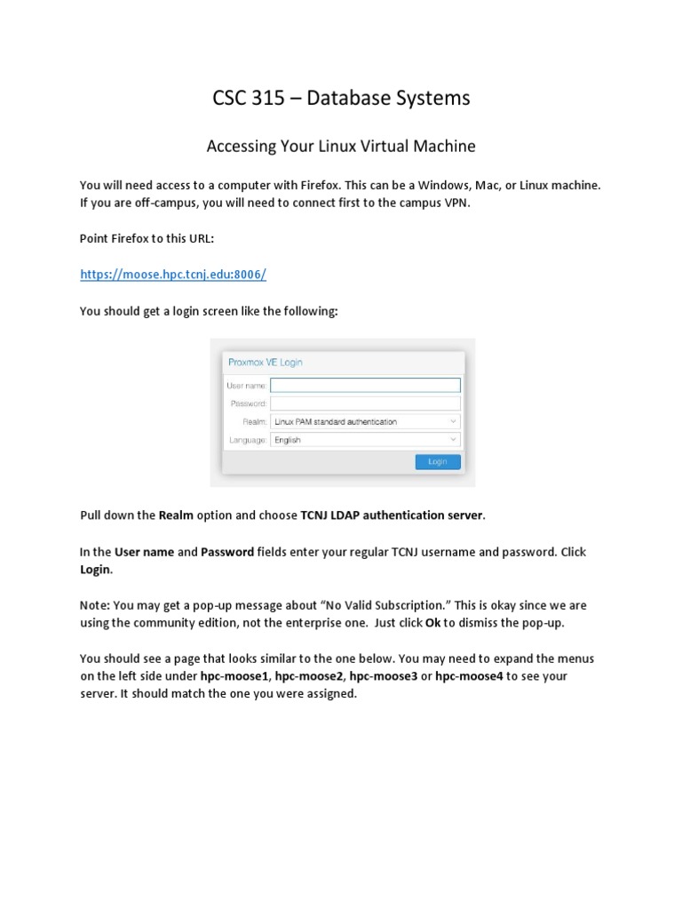 Csc315 Accessing The Linux Console Pdf Pdf Virtual Machine Command Line Interface 