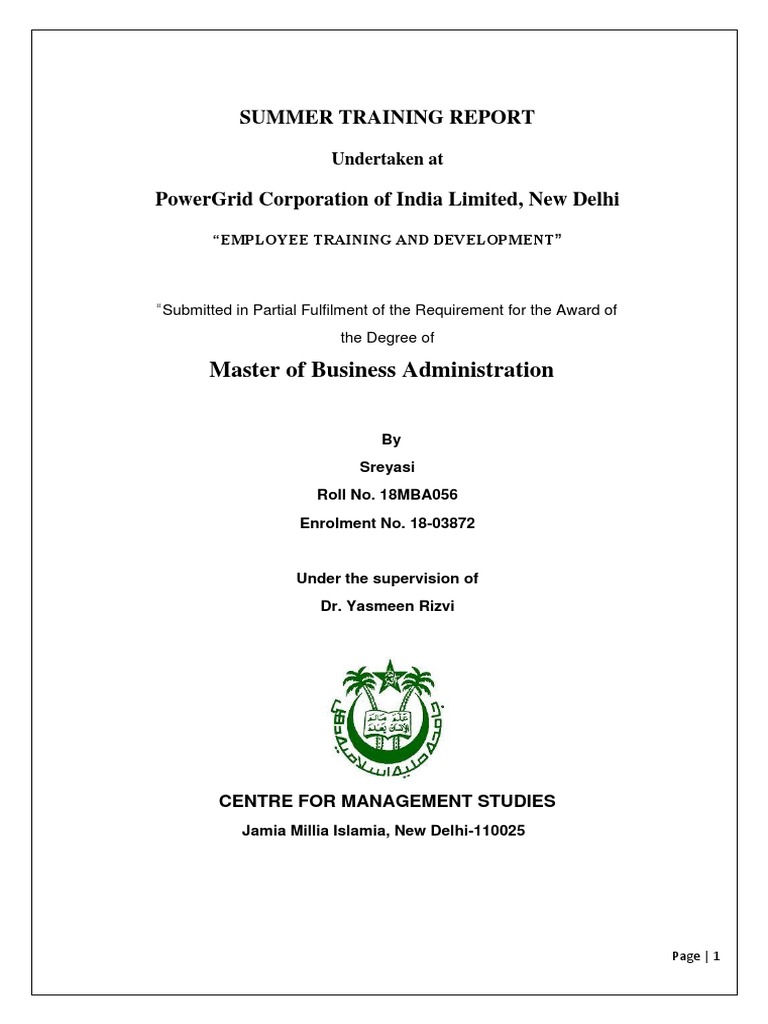 Summer Training Report On Training and Development | PDF | Electric ...