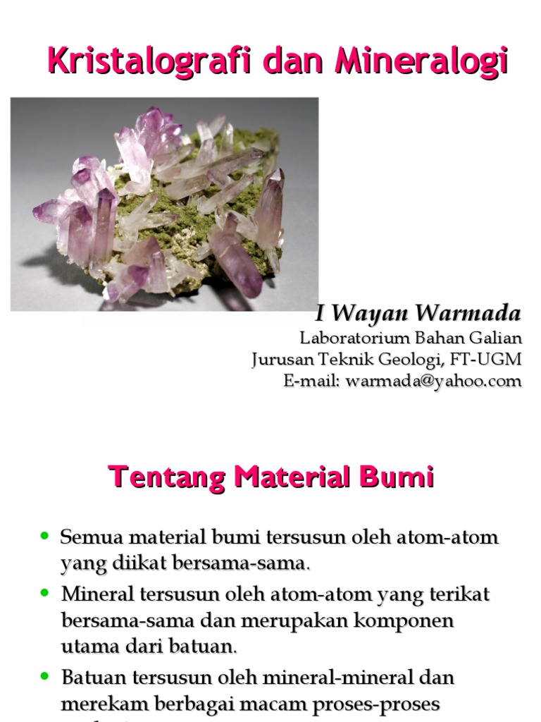 01-Kristalografi Dan Mineralogi | PDF