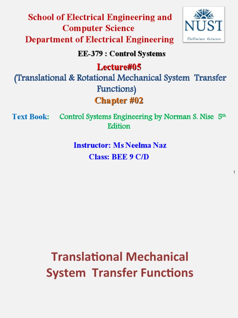 EE-379: Two-Degree Translational Mechanical System Transfer Functions | PDF