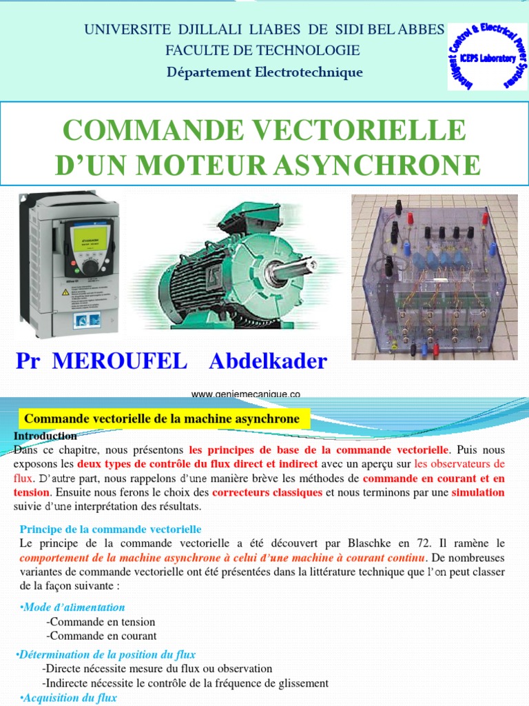 Commande Vectorielle Moteur Asynchrone | PDF | Ingénierie mécanique ...