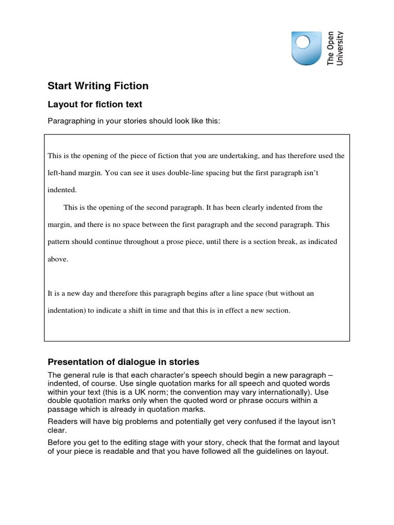 Layout For Fiction Text | PDF