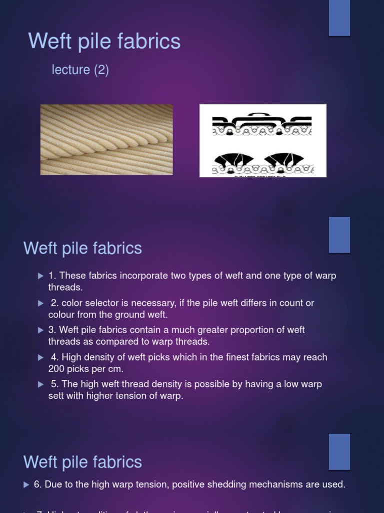 Weft Pile Fabrics | PDF | Weaving | Textiles