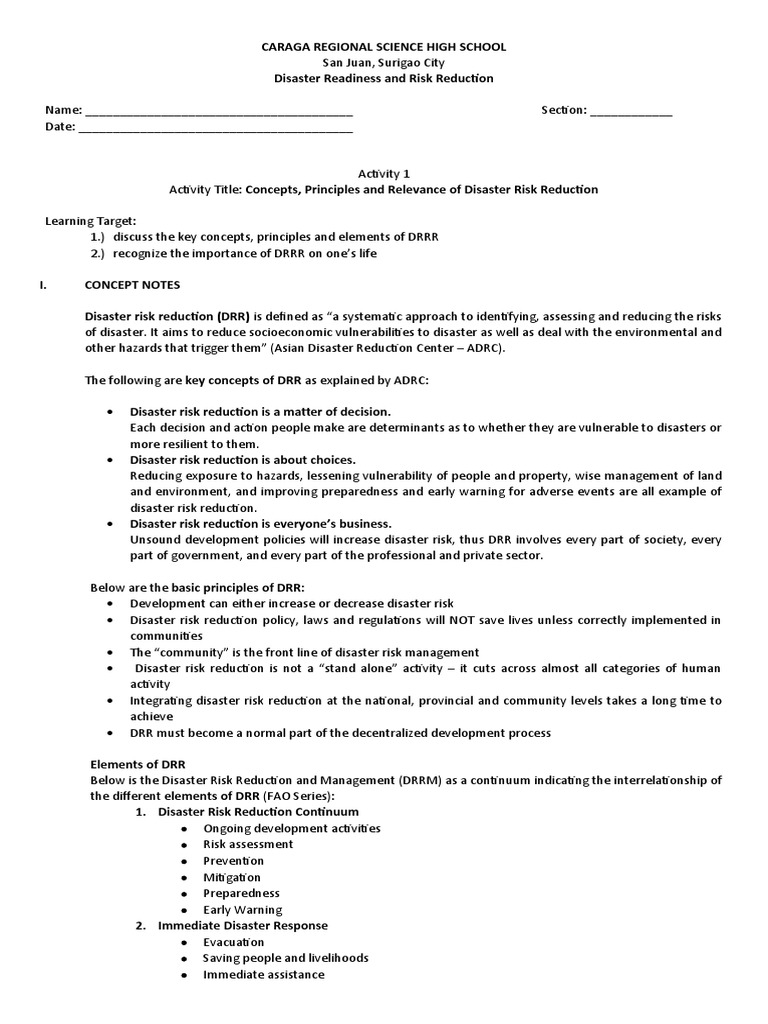 DRRR Module 1 | Download Free PDF | Disaster Risk Reduction | Risk