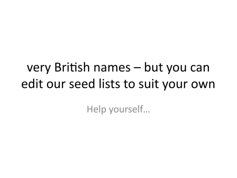 Customizable British Name Lists | PDF