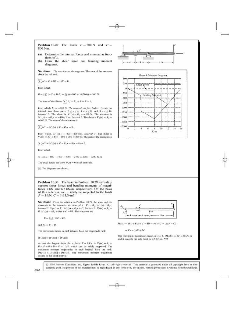 Statics Problem Moments and Forces | PDF | Bending | Force