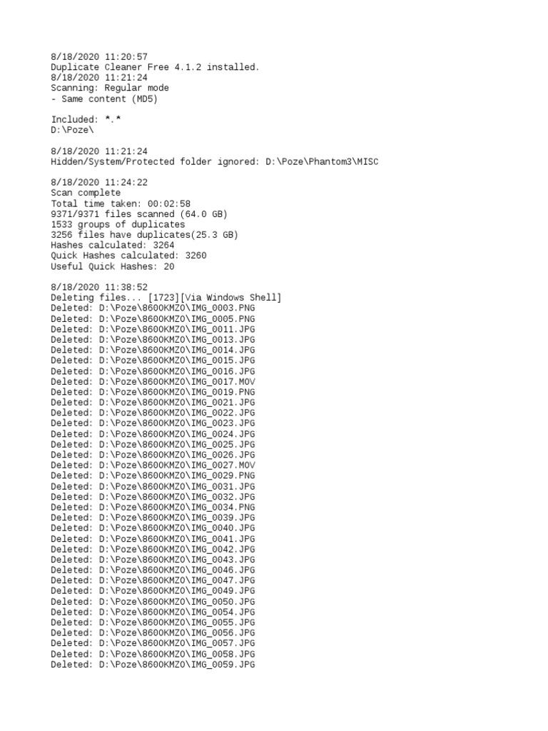 Duplicate Cleaner Log | PDF | Computer File | Data Compression