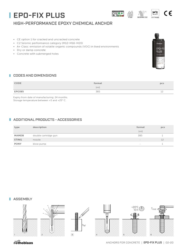 Epo-Fix Plus: High-Performance Epoxy Chemical Anchor | Download Free ...