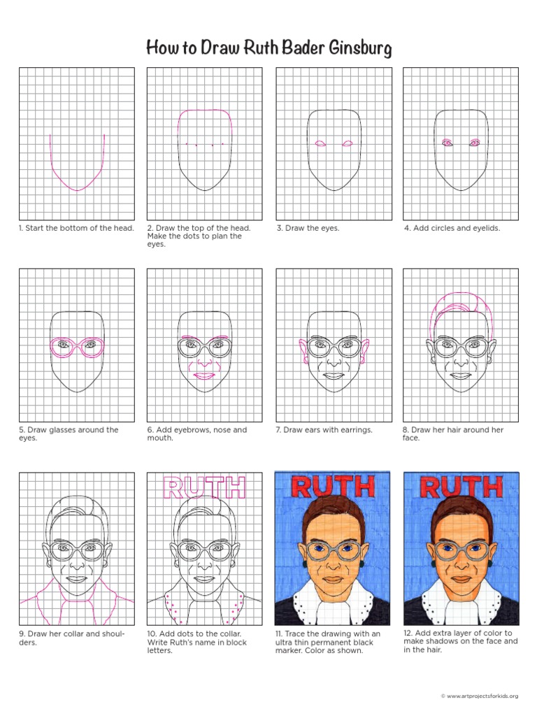 How To Draw Ruth Bader Ginsburg | PDF