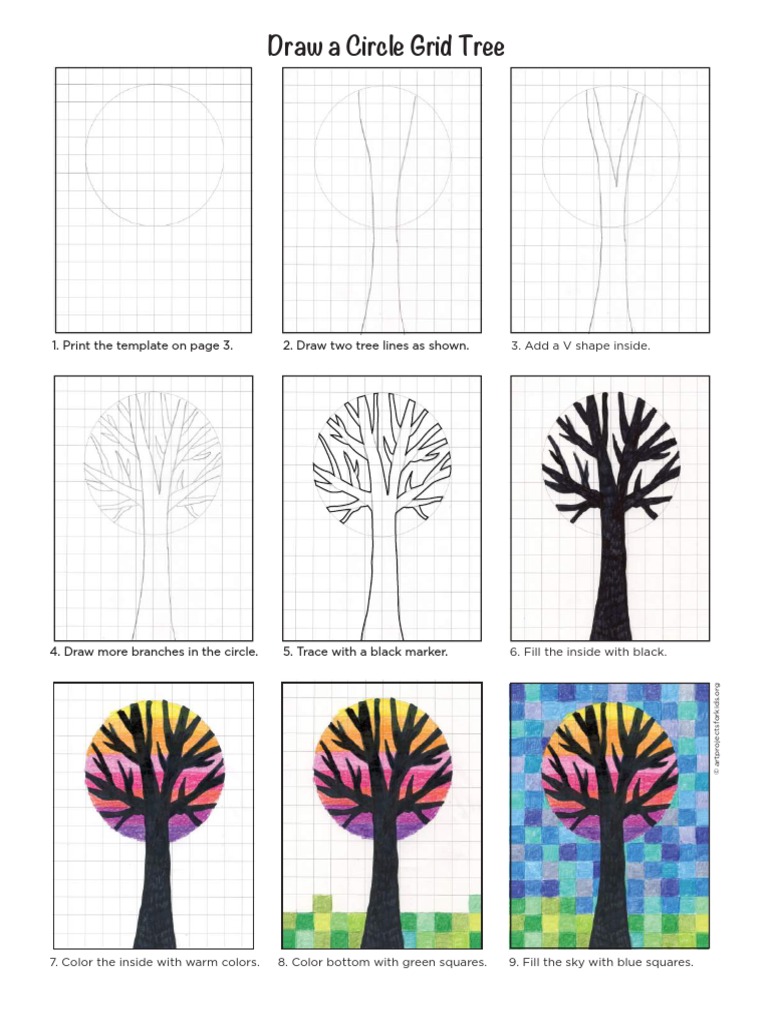 Draw A Circle Grid Tree | PDF