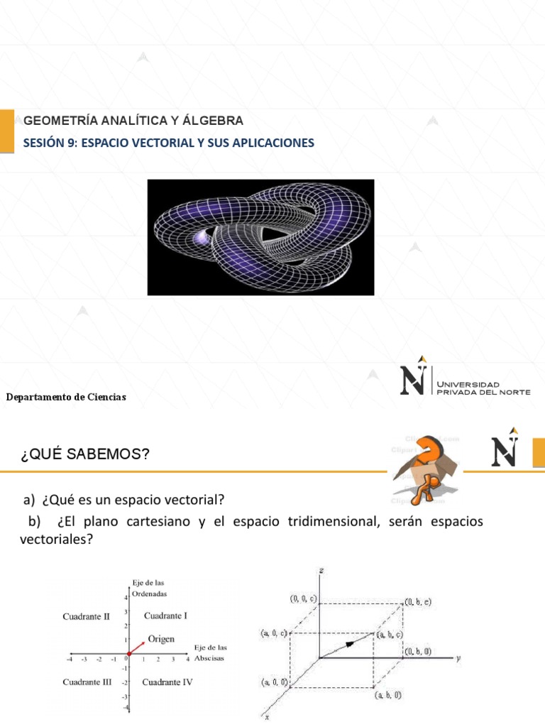 Sesión 9 - Espacio Vectorial y Sus Aplicaciones | PDF | Espacio vectorial | Vector Euclidiano
