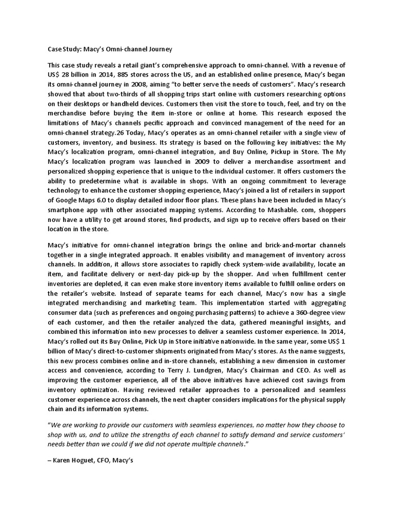 Macy Case Study | PDF | Media Manipulation | Retail